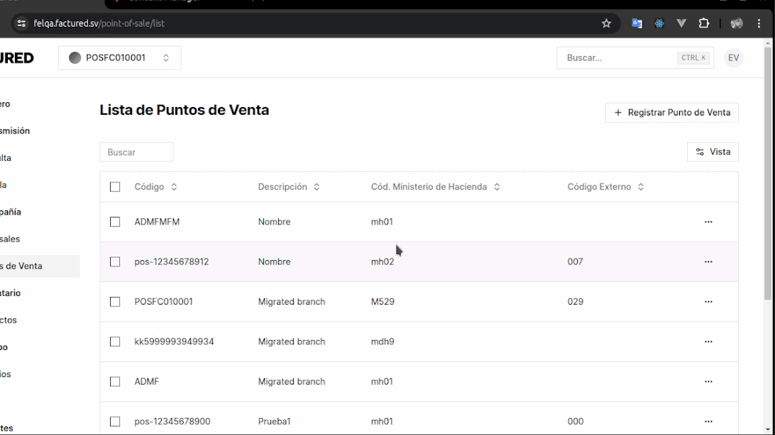 8.3 Gestión de Puntos de Venta | FACTURED